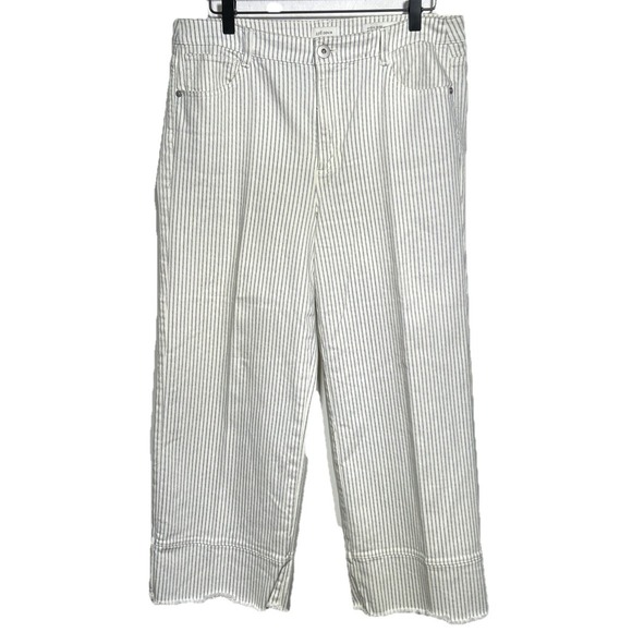 J. Jill | Jeans | Jjill Denim High Rise Fullleg Crops Ivory Textured ...